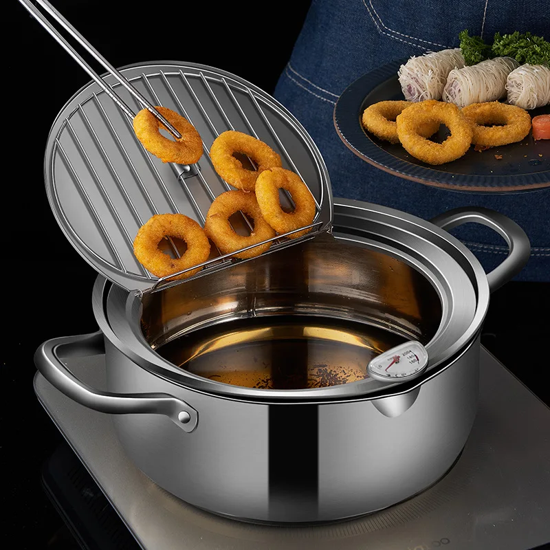 Stainless Steel Deep Frying Pan With Lid Fry Daddy Yopay 2.2L Stainless ...