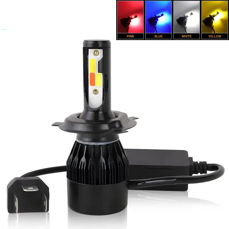4Colors Strobe S2 Bulb Car Headlight H4 H7 LED Car Headlight Lamp Car ...