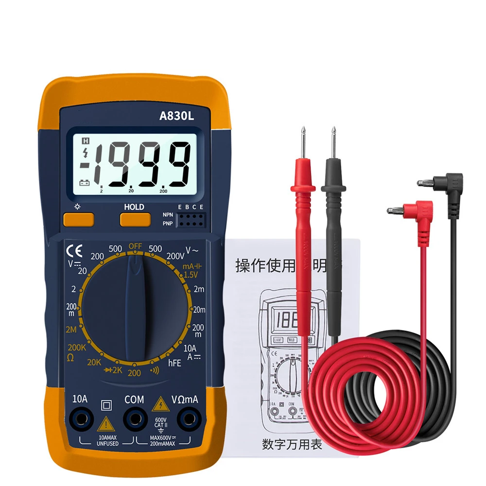 A830l Lcd Digital Multimeter Ac Dc Voltage Diode Freguency Multitester ...