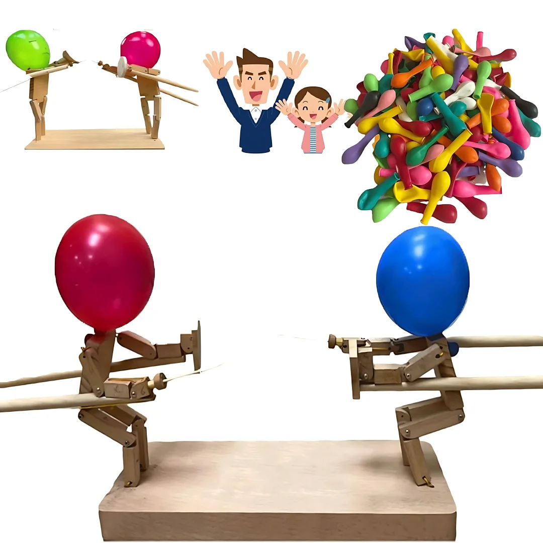 Balloon-Bamboo-Man-Battle-Wooden-Robot-Battle-Game-for-Two-Family ...