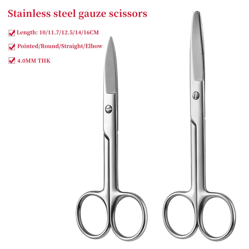 Stainless-Steel-Angled-Scissors-Curved-Medical-Gauze-Scissor-Fishing ...