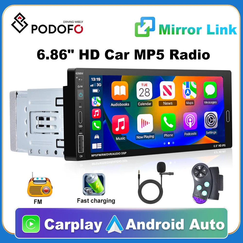Podofo-REPRODUCTOR-MP5-con-pantalla-t-ctil-HD-para-coche-receptor-de ...