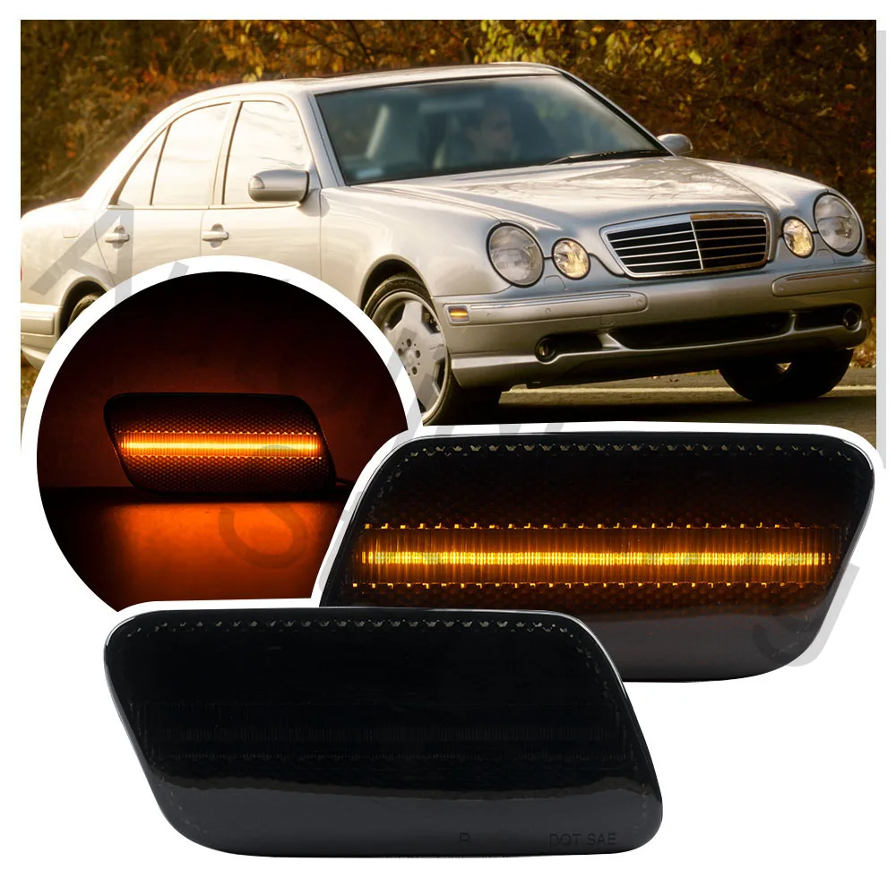 2PCS LED Bumper Side Blinker Lamp Turn Signal Light for Mercedes-Benz E ...