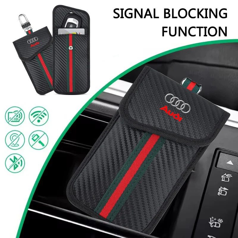 Key Fob Cage Car RFID Signal Blocking Anti-Theft Faraday Bag For Audi ...
