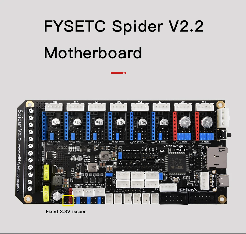 FYSETC Spider V2.2 3d Printer Motherboard Tmc2209 32Bit 3D Motherboard ...