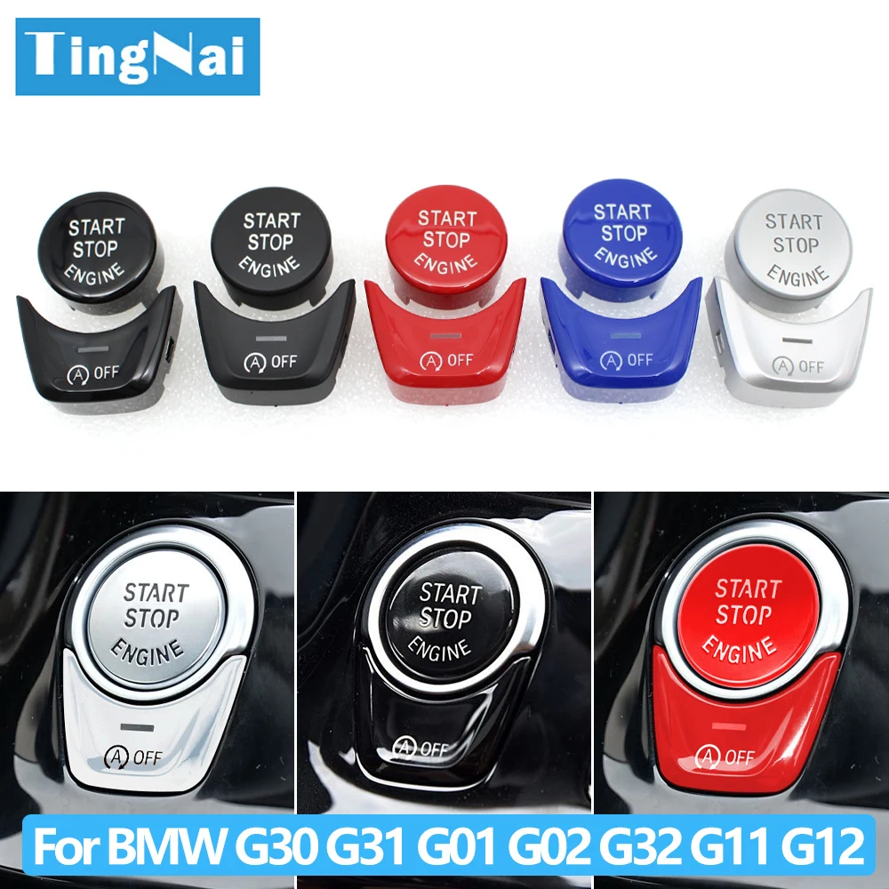 Car Engine Ignition Start Stop OFF Switch Buttons Cover For BMW 1 5 6 7 ...