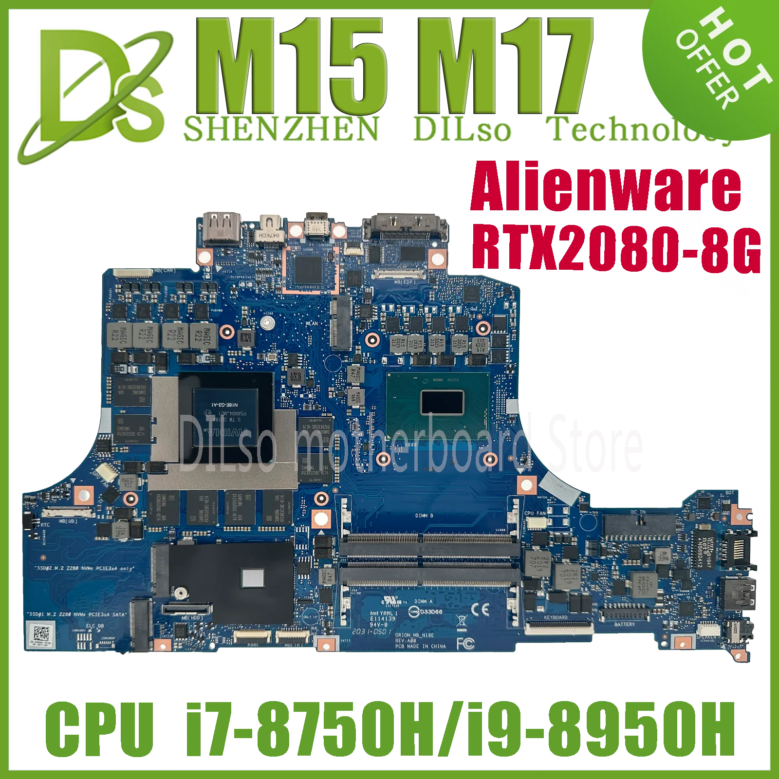 KEFU-ORION-MB-N18E-Mainboard-For-DELL-Alienware-M15-M17-Laptop ...