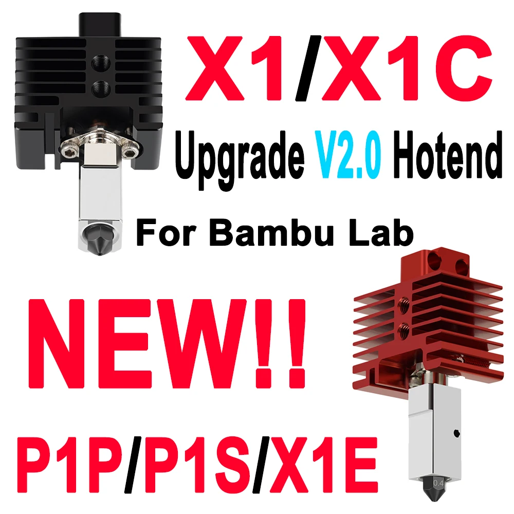 Upgrades V2 Hotend Kit for Bambu Lab x1/x1c/p1p/p1s/x1e Hotend ...