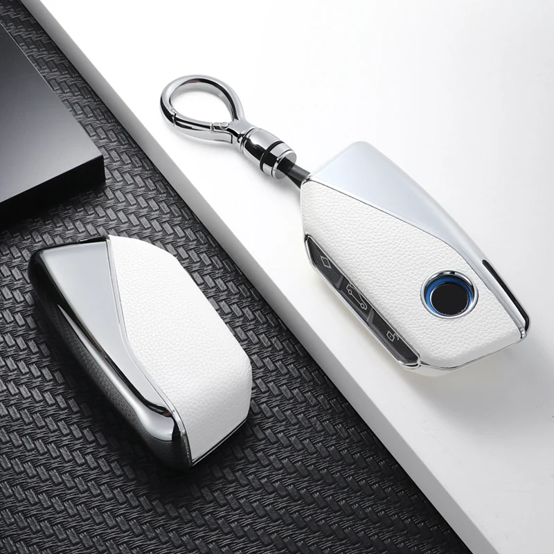 TPU Leather Car Key Case Key Cover Shell Fob For BMW i7 X7 G07 LCI iX ...