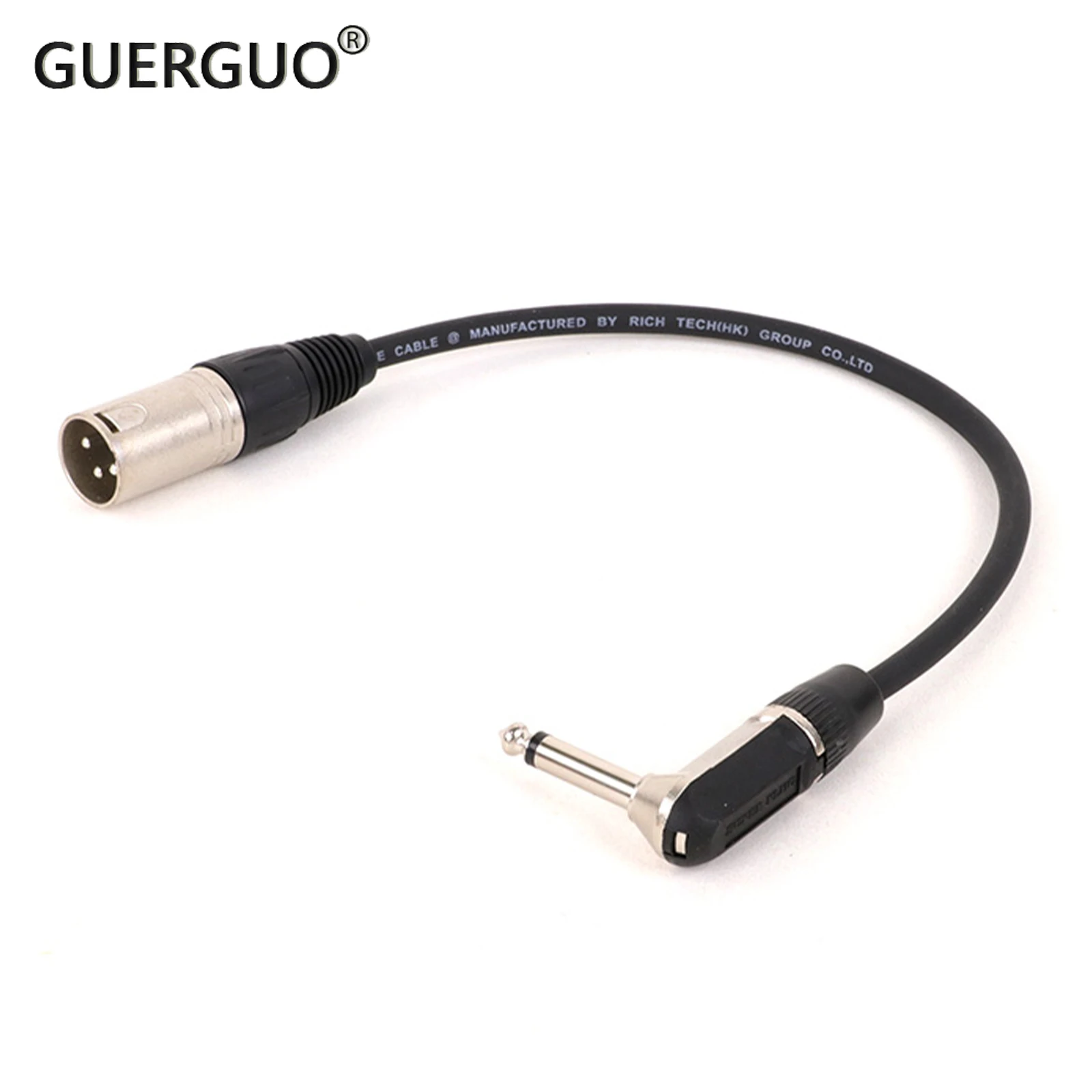 3Pin-Male-XLR-to-1-4-6-35mm-TS-Angle-Mono-Male-Jack-Unbalanced ...