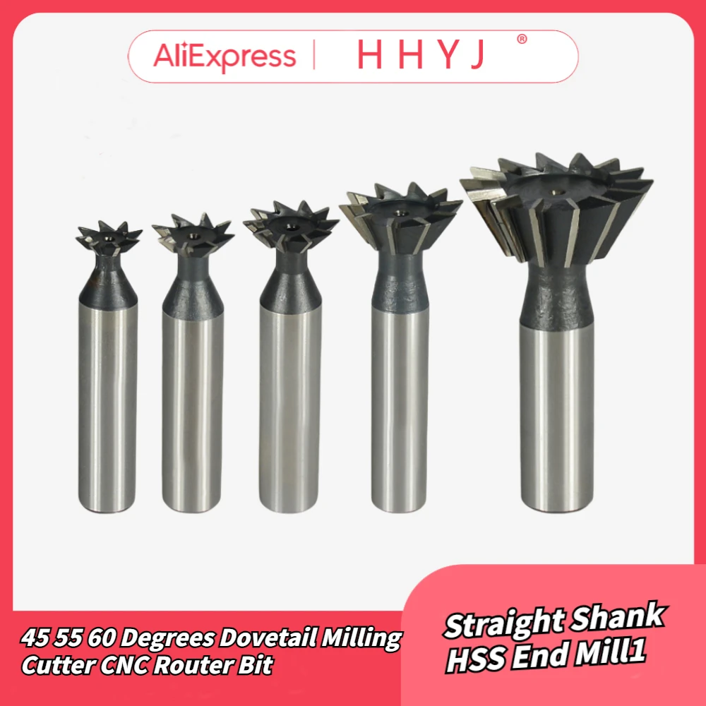 1PCS-45-55-60-Degrees-Dovetail-Milling-Cutter-CNC-Router-Bit-Straight ...