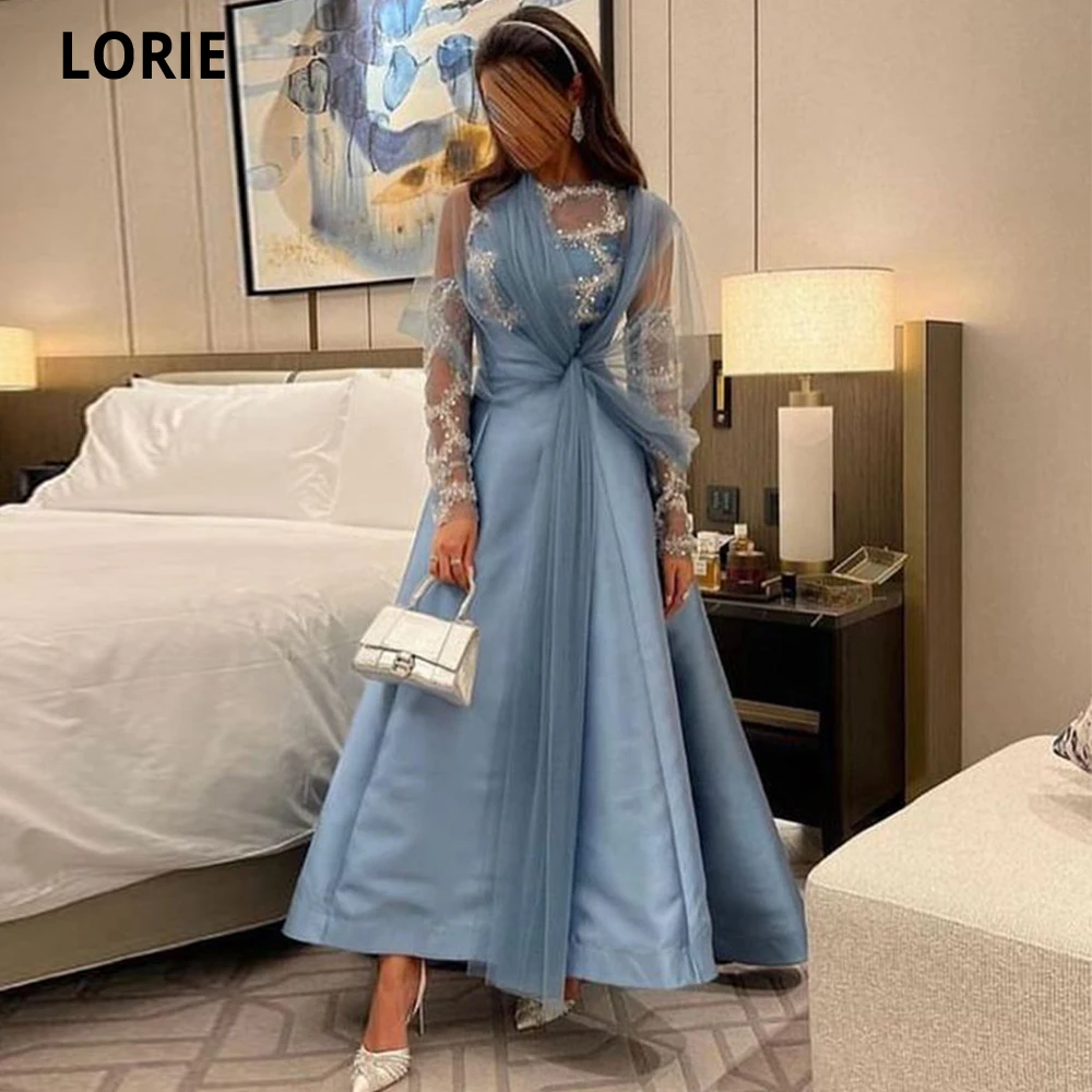 LORIE-Illusion-Long-Sleeves-A-line-Evening-Dresses-Long-Satin-Dusty ...