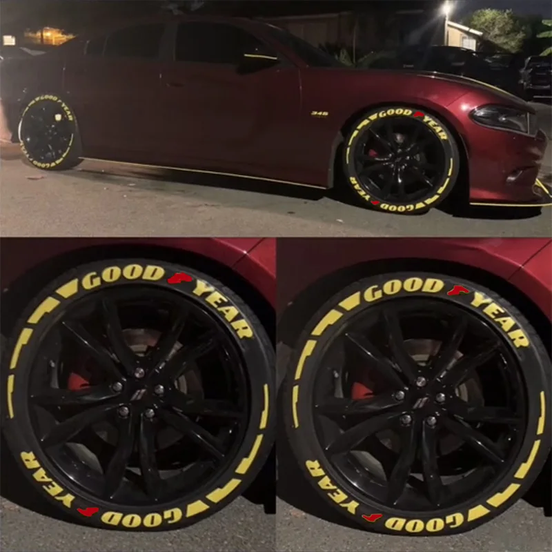 Rubber-3D-Tire-Lettering-Stickers-Permanent-4-8-Sets-Decals-Car-and ...