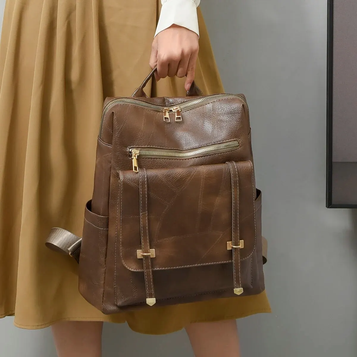 A-High-quality-Pu-Backpack-Women-s-Fashion-Backpack-New-Waterproof ...