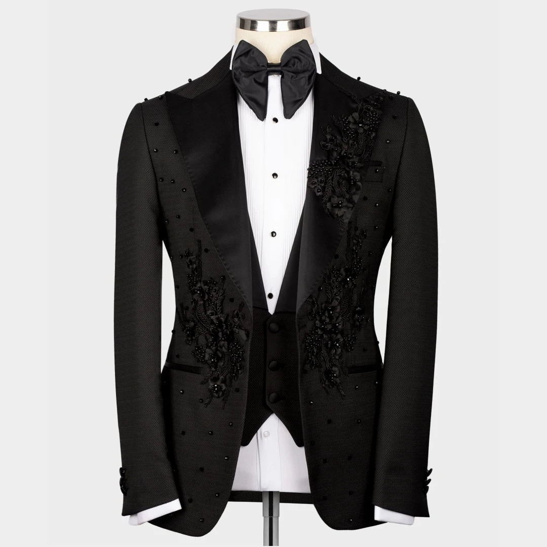 Luxury-Appliques-Pearls-Groom-Tuxedo-for-Wedding-2pcs-Blazer-Pants ...