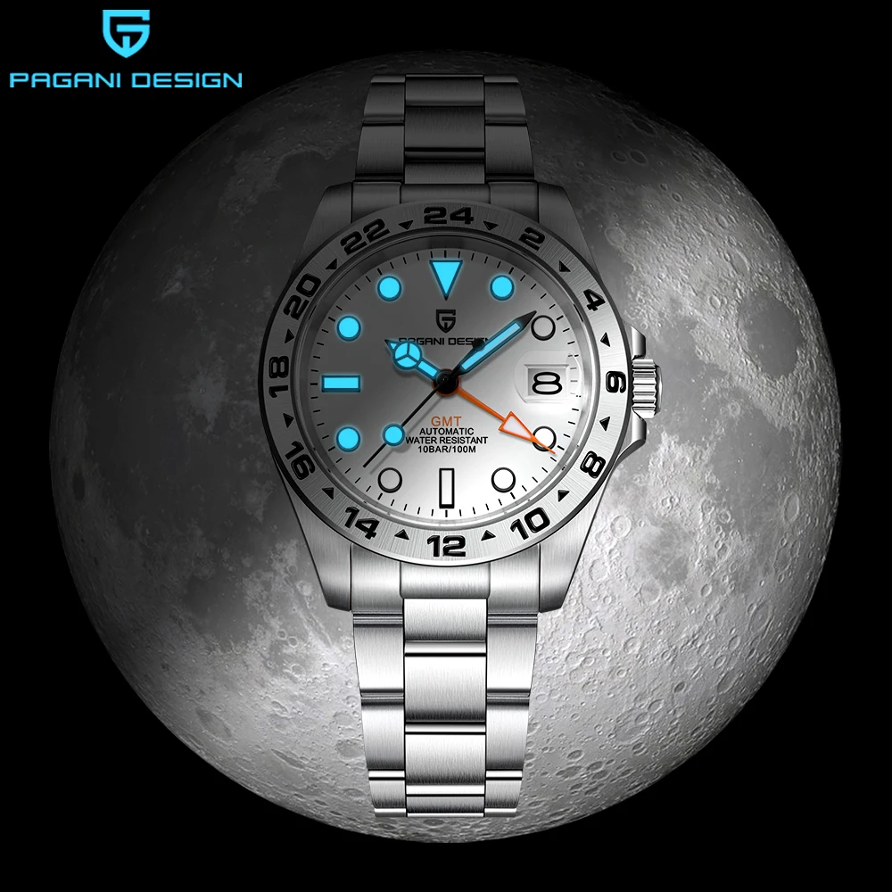 PAGANI DESIGN 2023 NEW NH34 GMT Men Automatic Mechanical Watch Adventurer Stainless Steel Luxur ...