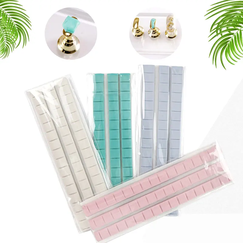 1 Set Pink White Nail Adhesive Glue Clay Reusable Tacky Gel For Art ...