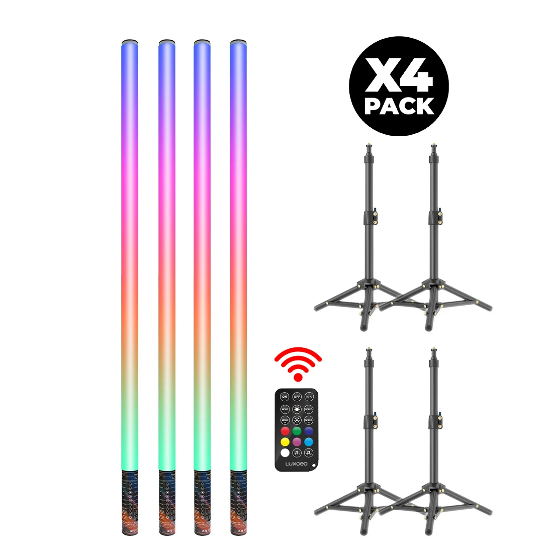 LUXCEO-85cm-4-Pack-LED-Mood-Light-Remote-Control-Atmosphere-Lights-RGB ...