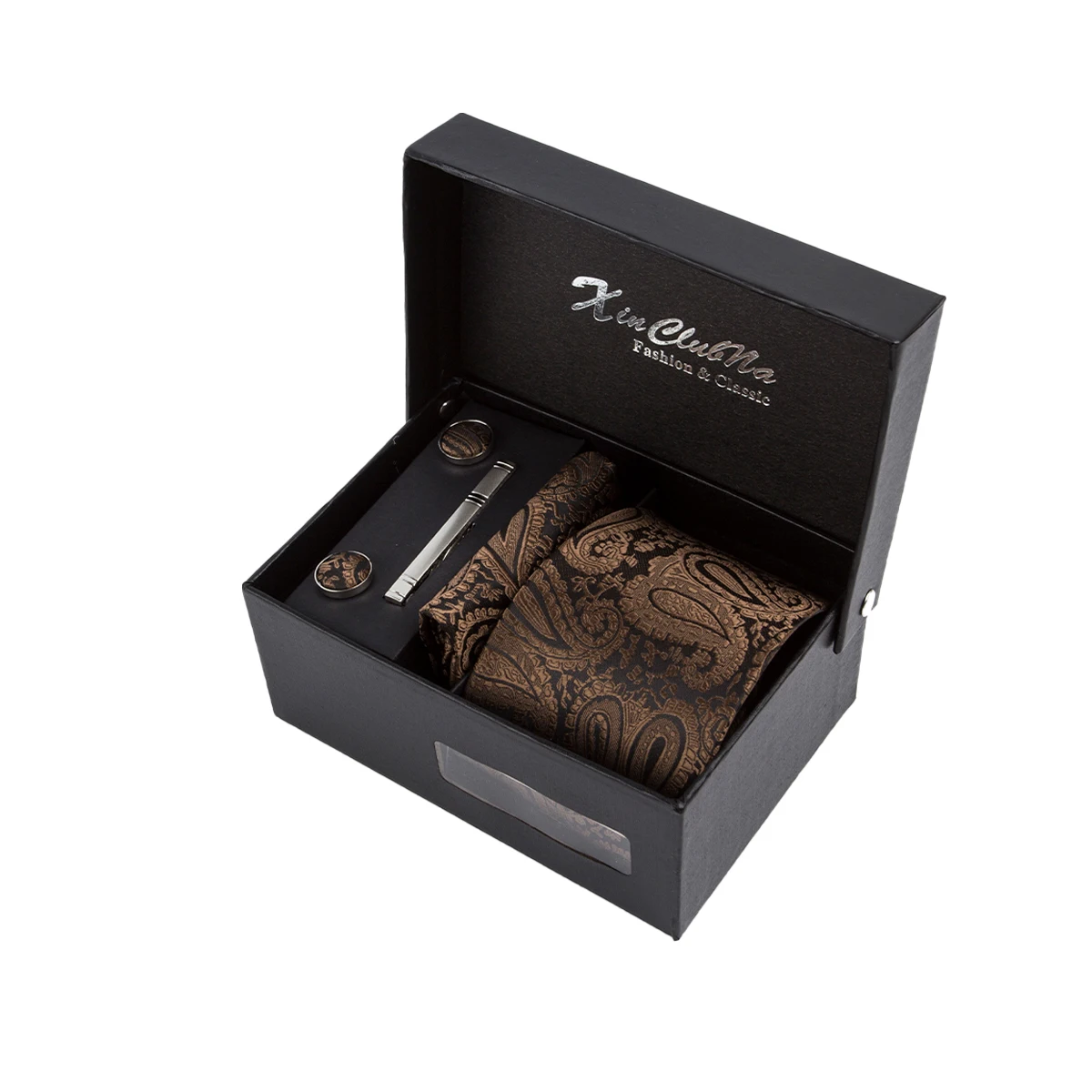 Ikepeibao-New-Design-Gold-Paisley-Tie-Set-With-Gift-Box-Jacquard-Woven ...