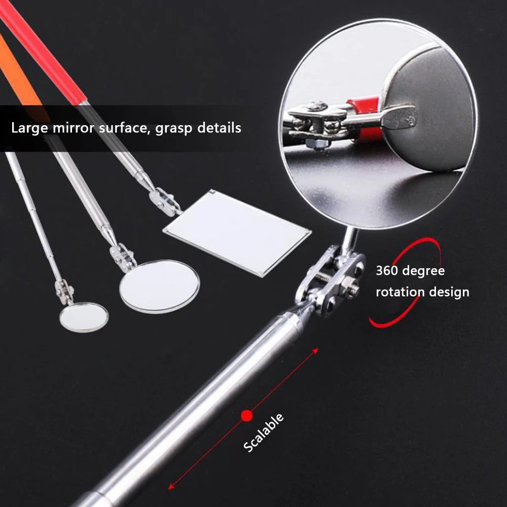 Mini-Portable-Telescopic-Magnetic-Metal-Mirror-Magnet-Pen-Flashlight ...