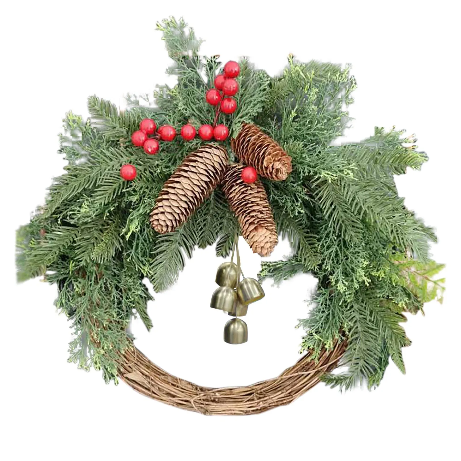 Corona-de-Navidad-de-granja-Bohemia-corona-de-campana-dorada-Artificial ...