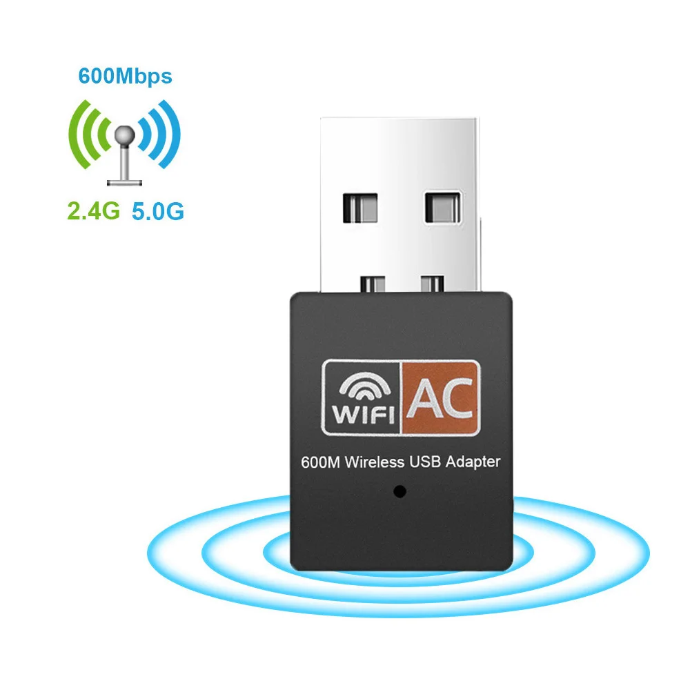600mbps usb wifi adaptador sem fio placa de rede 2.4ghz 5ghz banda dupla wifi dongle 802.11b/n/g ...
