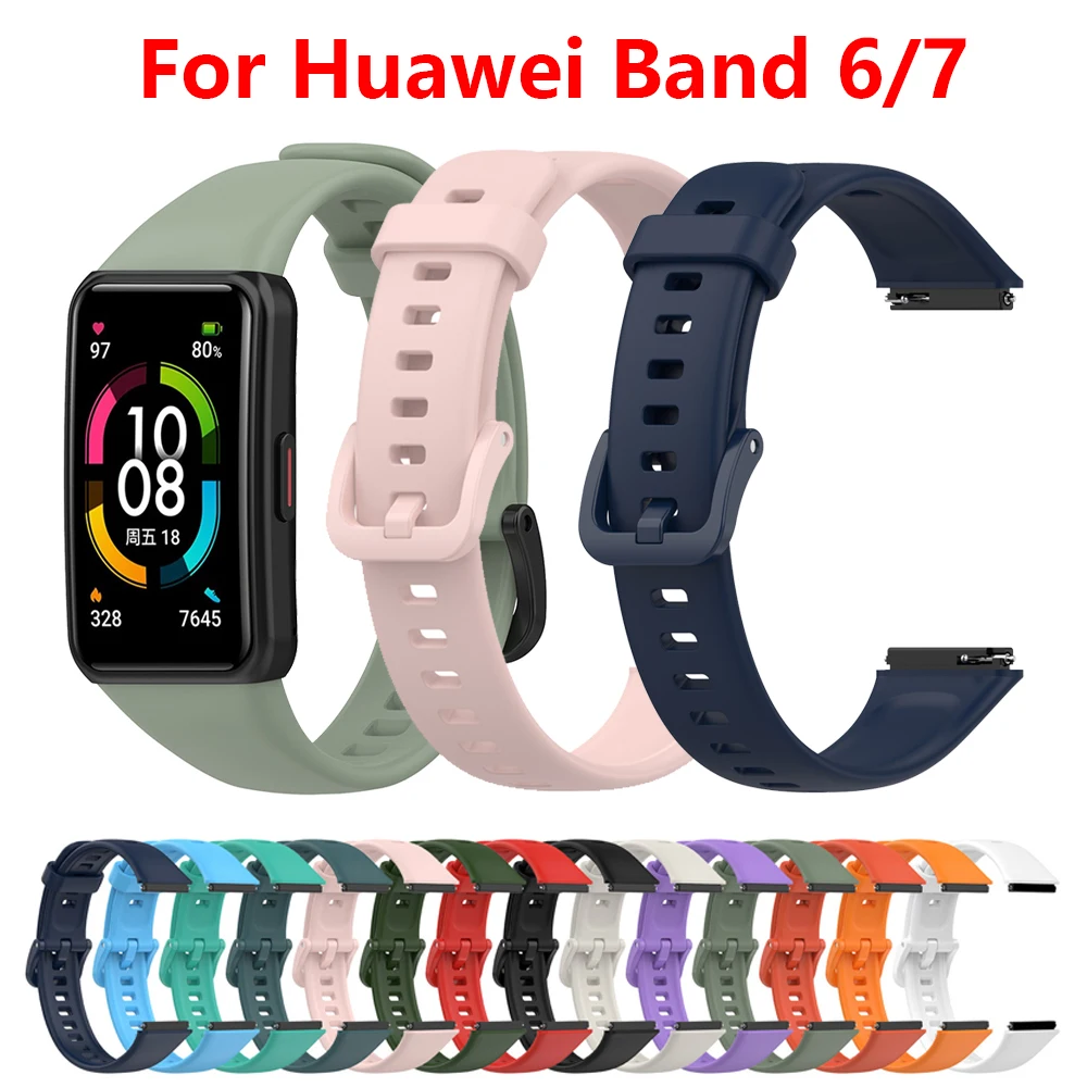 Sport-Silicone-Watchband-For-Huawei-Honor-Band-6-7-SmartWatch-Wristband ...