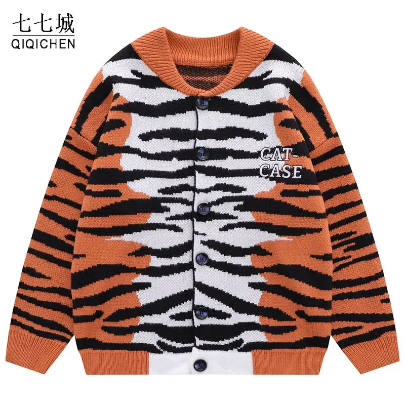 Hip-Hop-Men-Knitted-Cardigan-Vintage-Tiger-Pattern-Jumper-Sweaters ...