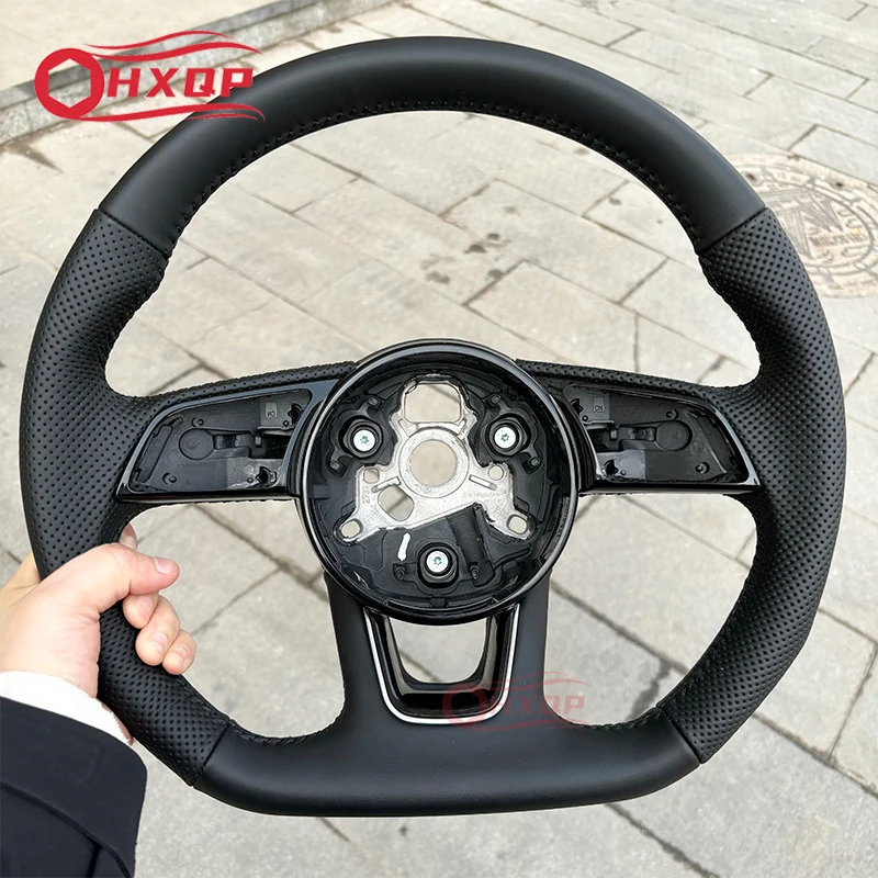 Black-Stitched-Leather-Perforated-Steering-Wheel-Suitable-for-Audi-A4 ...