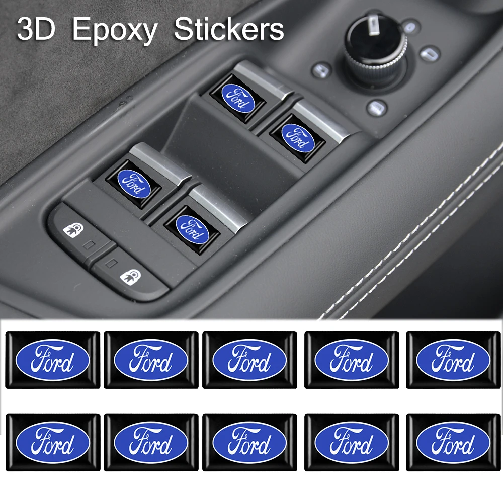 Epoxy 3D Car Sticker Flags Emblem Badge Decal Decorating For Ford ...
