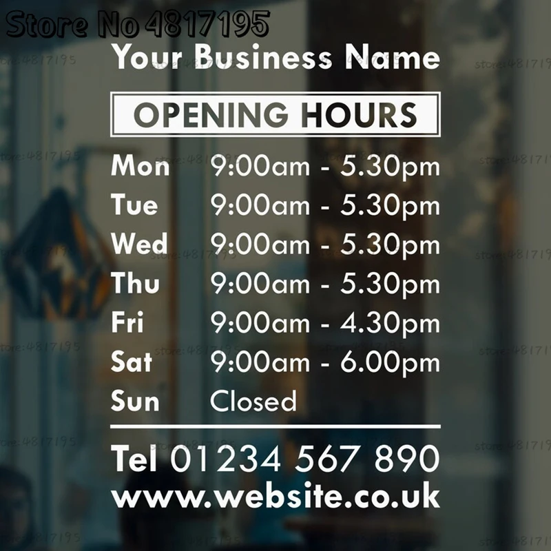 OPENING-HOURS-Business-Shop-Owner-Open-Window-Door-Vinyl-Sticker-Decal ...