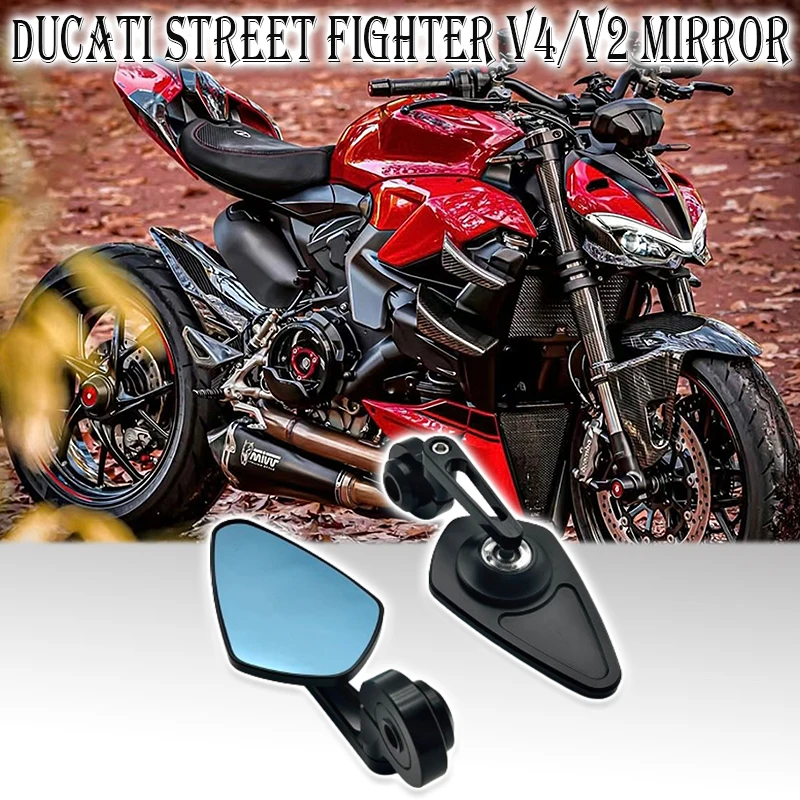 New-Motorcycle-Cnc-Aluminium-Handlebar-Bar-End-Mirror-For-Ducati-Street ...
