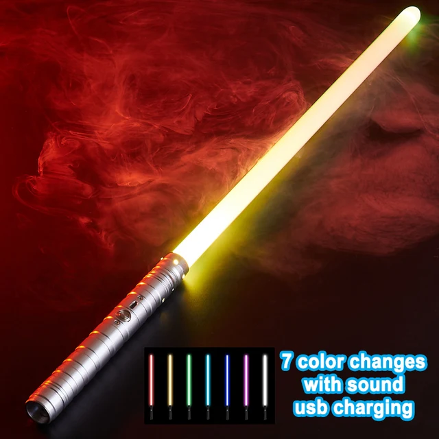 Lightsaber Metal RGB Laser Sword Toys Light Saber 7 Color Change Kids ...