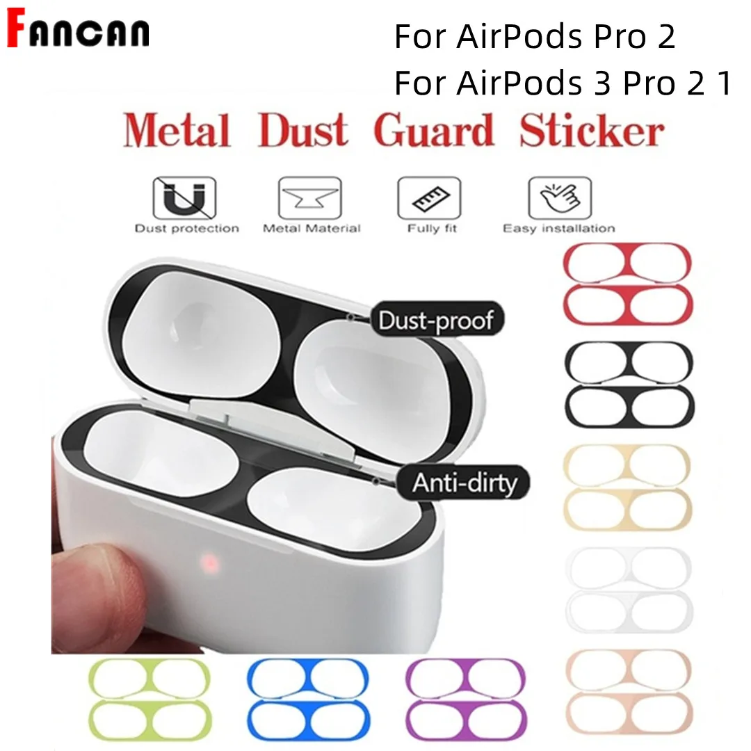Dust Proof Sticker Airpods 2 | Protective Stickers Airpods Pro - Metal ...