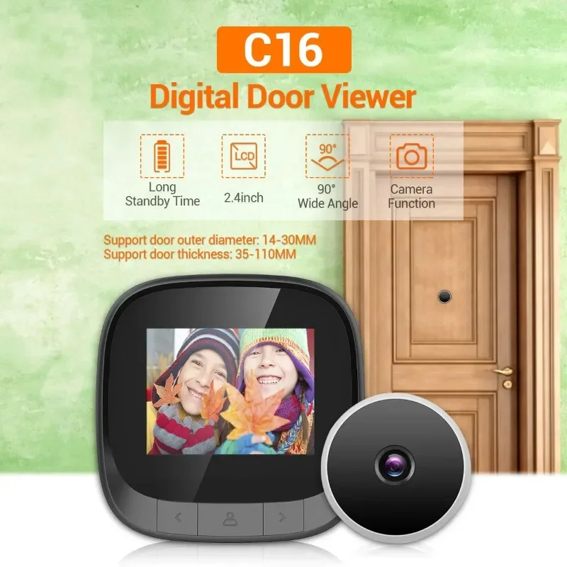 Digital-Door-Viewer-2-4-LCD-Screen-Electronic-Door-Camera-Recording-IR ...