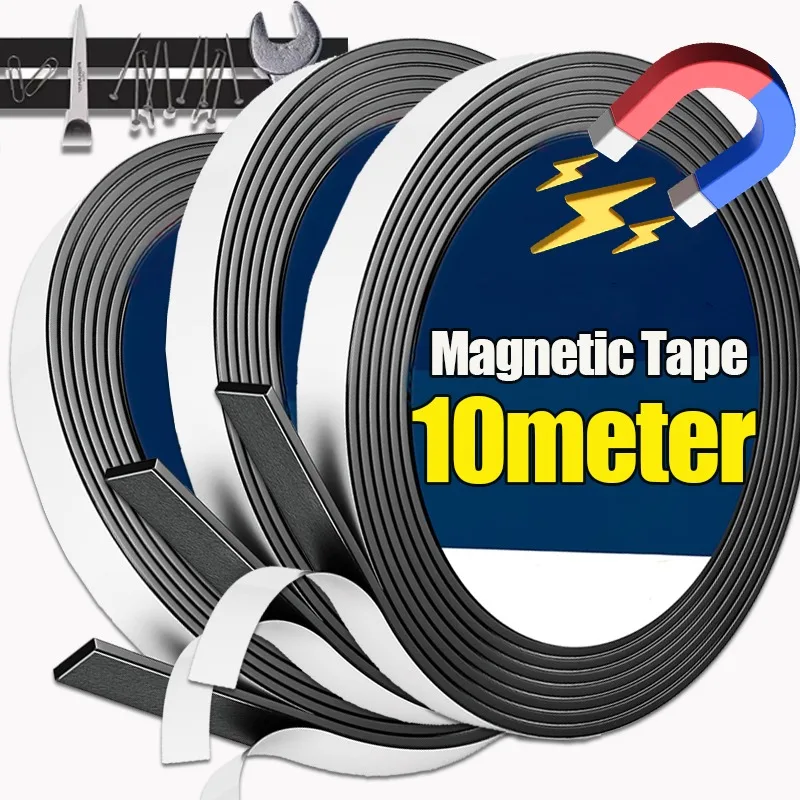 10/1m Self Adhesive Magnetic Tape Cuttable Refrigerator Wall Posters ...