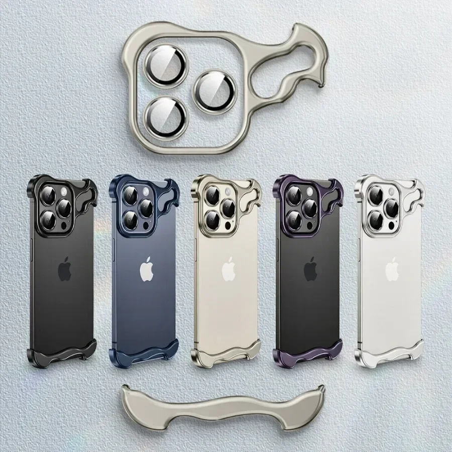 For iPhone 15 13 12 Pro Max 16 14 Plus Aluminum Metal Corner Pad Anti ...
