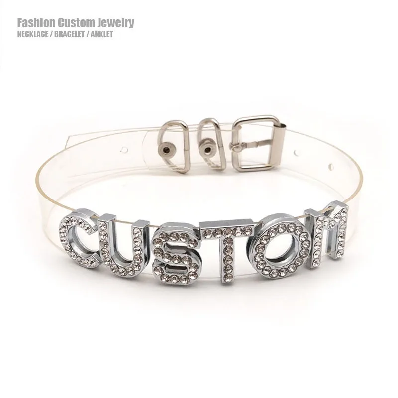 Sexy-Transparent-Clear-Belt-Leather-Customized-Letters-Collar-Choker ...