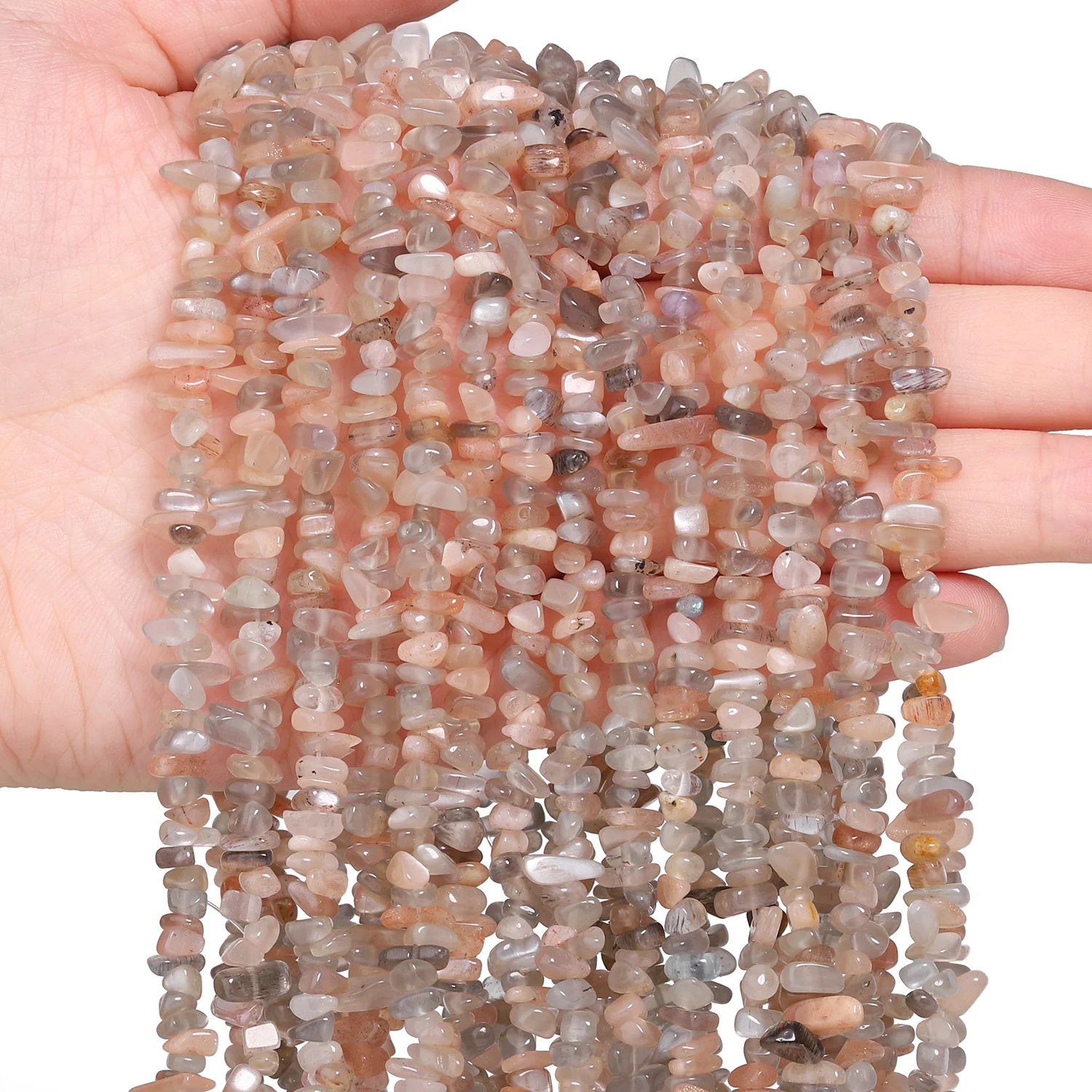 3-5mm 5-8mm Irregular Mixed Natural Stone Moonstone Beads Gravel Loose ...