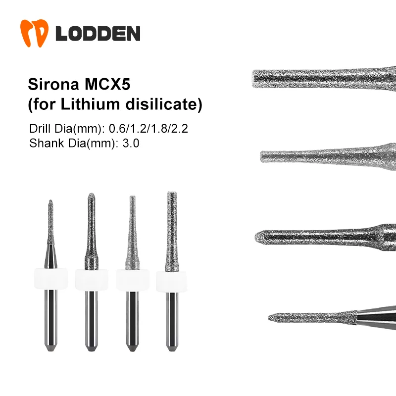 Sirona MCX5 Dental Milling Burs For Dental Lithium Disilicate Grinding 1pcs Drill Coating D3-34 ...