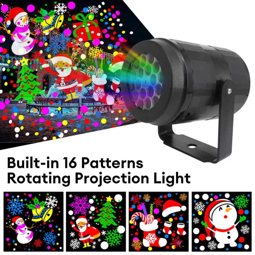 Christmas-LED-Snowflake-Projector-Light-16-Patterns-Rotating-Xmas ...