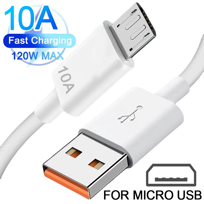 120W 10A Fast Charging Micro USB Android Charger Data Cord For Samsung ...