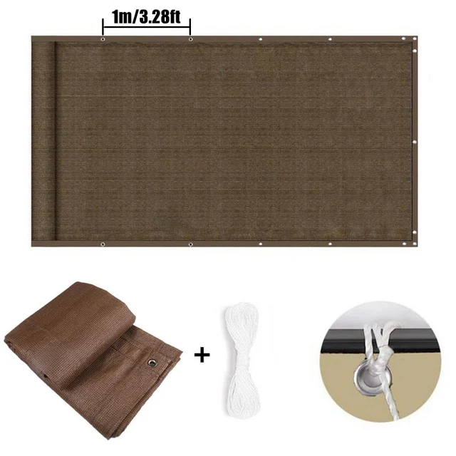 Pure Coffee Balcony Screen Fabric HDPE Sunshade Net Privacy Screen ...