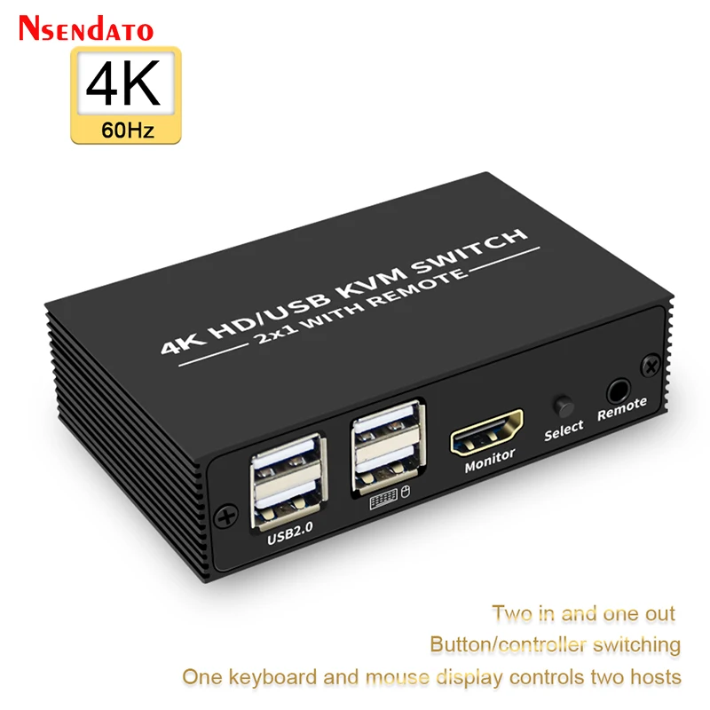 KVM-Switch-USB-HDMI-4K-2-puertos-HDMI-USB-KVM-Switch-Switcher-2x1-4x1-4 ...