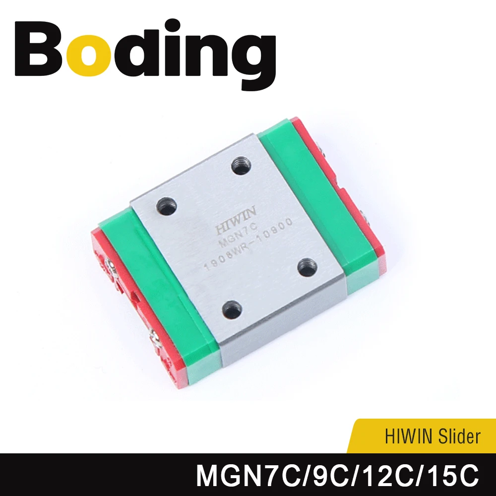 Boding Hiwin 선형 가이드 슬라이더 블록, MGN7C MGN9C MGN12C MGN15C CNC 라우터용 그리스 니플 ...