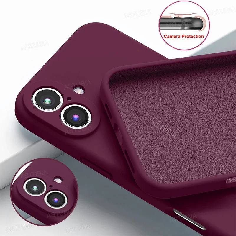 Premium Solid Color Liquid Silicone Shockproof Soft Phone Case for ...