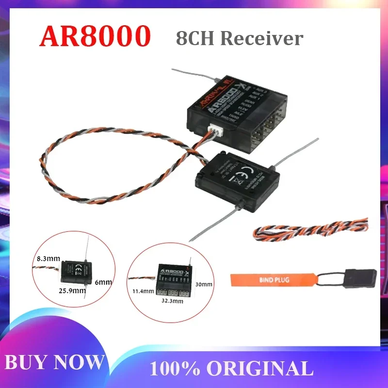 Spektrum AR8000 2.4GHz 8CH Receiver Support DSM2 DSMX W/ Extended ...