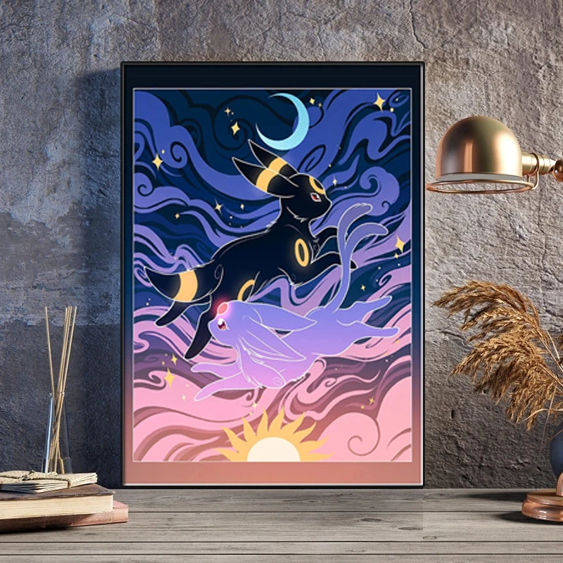 Pokemon-Comic-Poster-Umbreon-Espeon-Canvas-Painting-Japanese-Anime ...