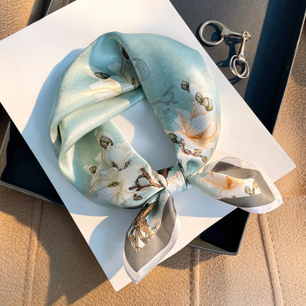 Spring-Summer-Fashion-Magnolia-Flower-Neckerchief-Outdoor-Decoration ...