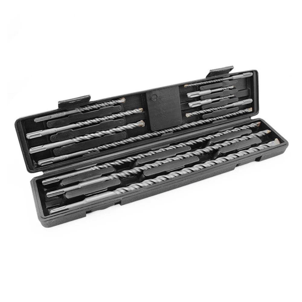 11pcs-set-Long-Masonry-Drill-Bits-Set-SDS-Plus-Shank-Carbide-Flat-Tip ...